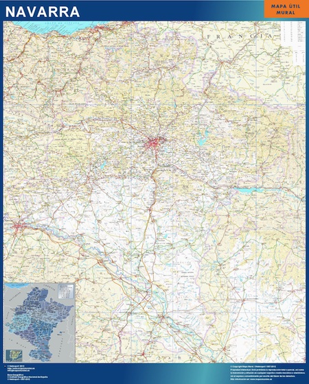 Mapa de Navarra plastificado | Mapas para Colombia y América Central de ...