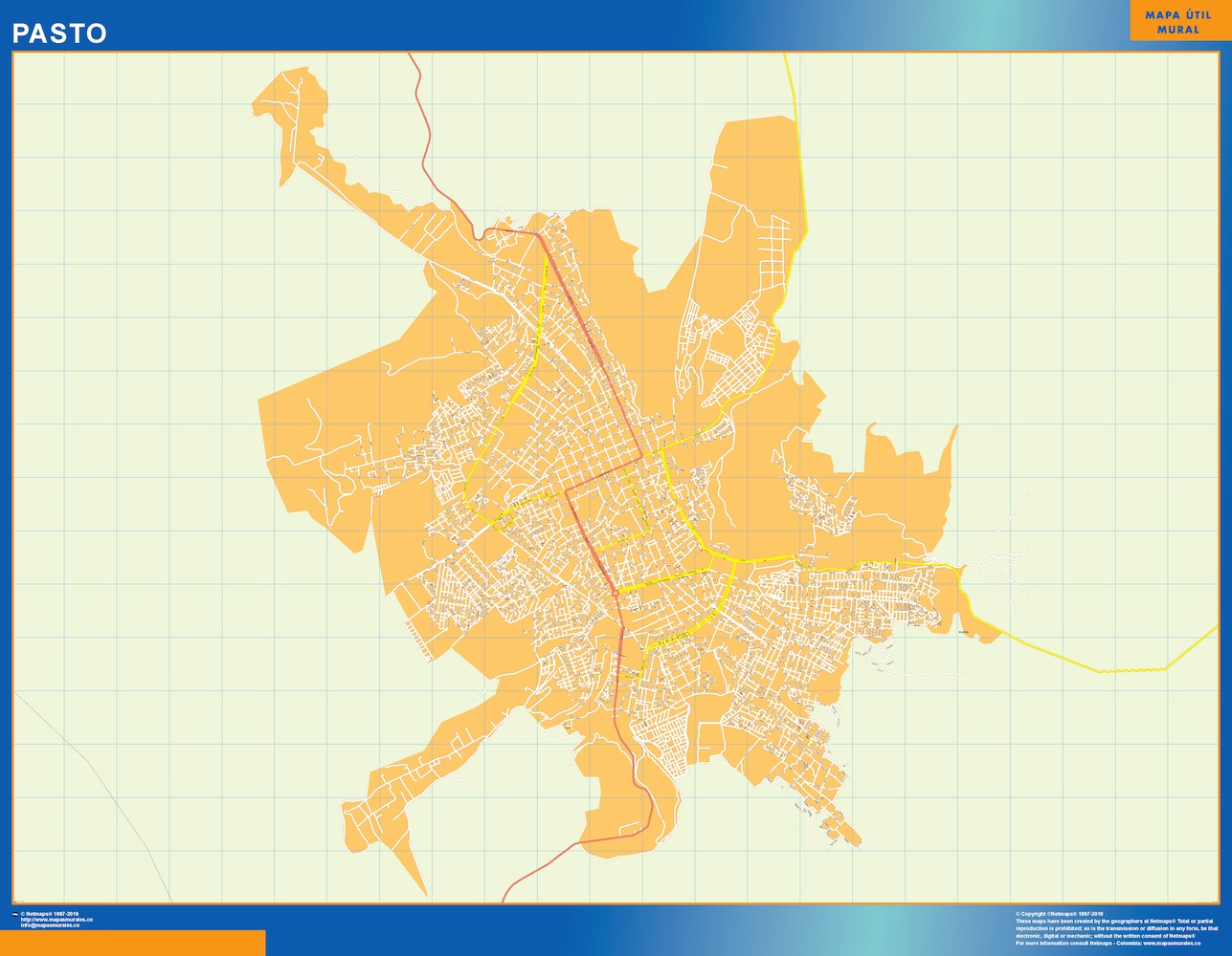 Mapa De Pasto En Colombia Plastificado Mapas Para Colombia Y América Central De Pared Grandes