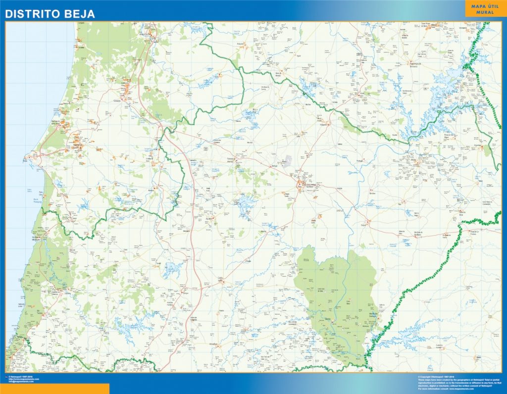 Distritos de Portugal | Mapas para Colombia y América Central de pared ...